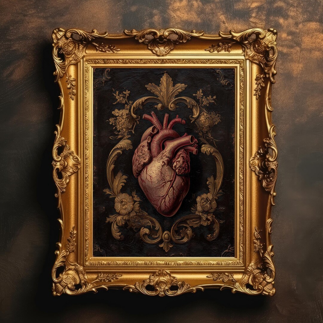 Gothic Heart Anatomy Art | Vintage Medical Wall Print, Dark Academia ...
