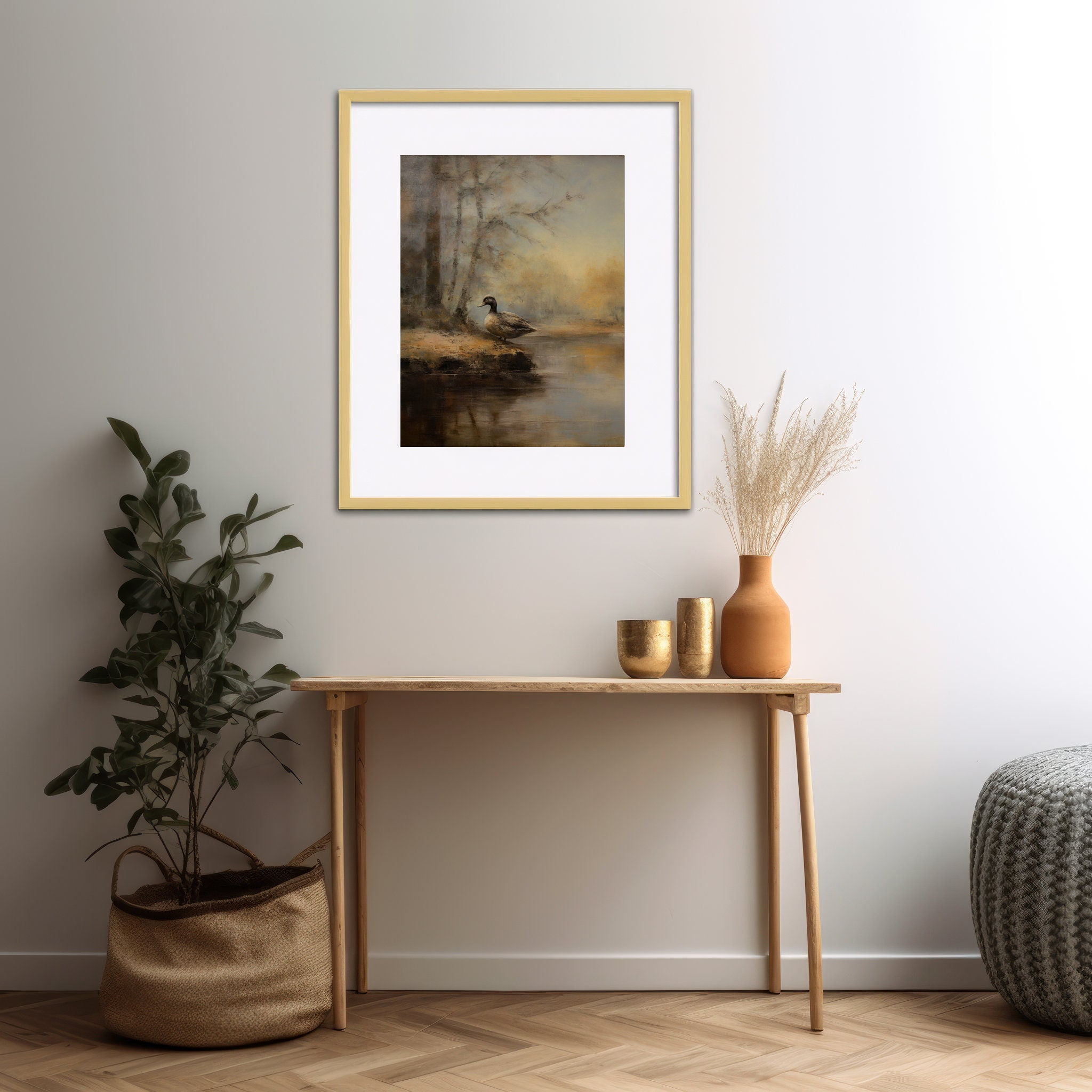 Duck Lake | Trees Landscape, Moody Wall Art, Farmhouse Decor, Vintage ...