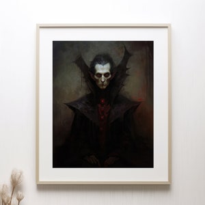 Dracula | Vampire Painting, Halloween Decor, Dark Academia Print ...