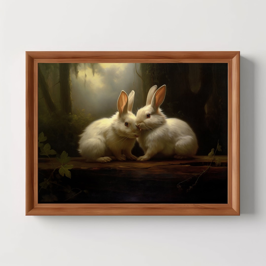 Bunny Pair | Dark Forest Rabbits, Dark Academia, Vintage Aesthetic ...