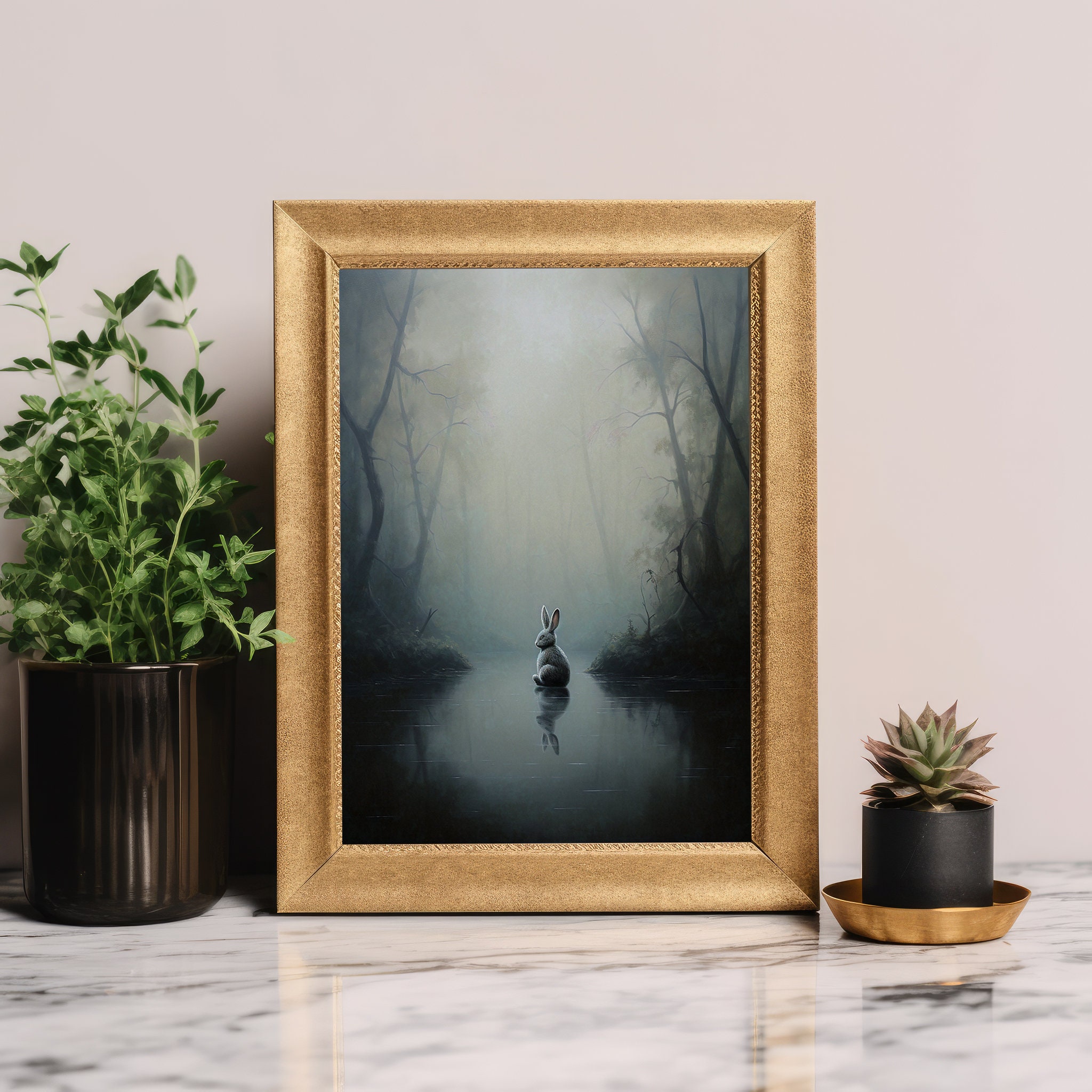 Rabbit in Woods | Horror Goth Art, Dark Cottagecore, Dark Academia ...