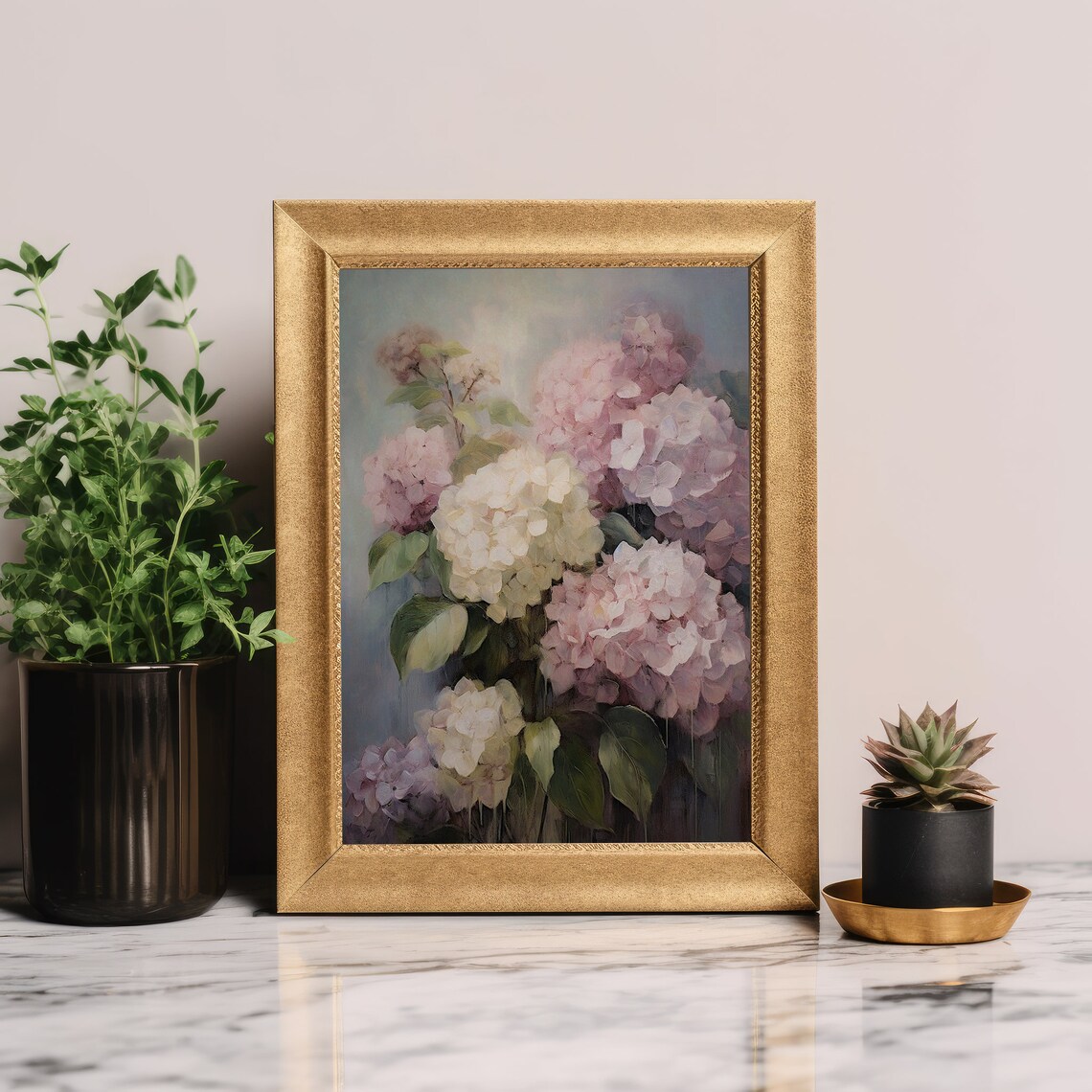 Hydrangea Art Print | Floral Wall Art, Botanical Decor, Vintage Flower ...