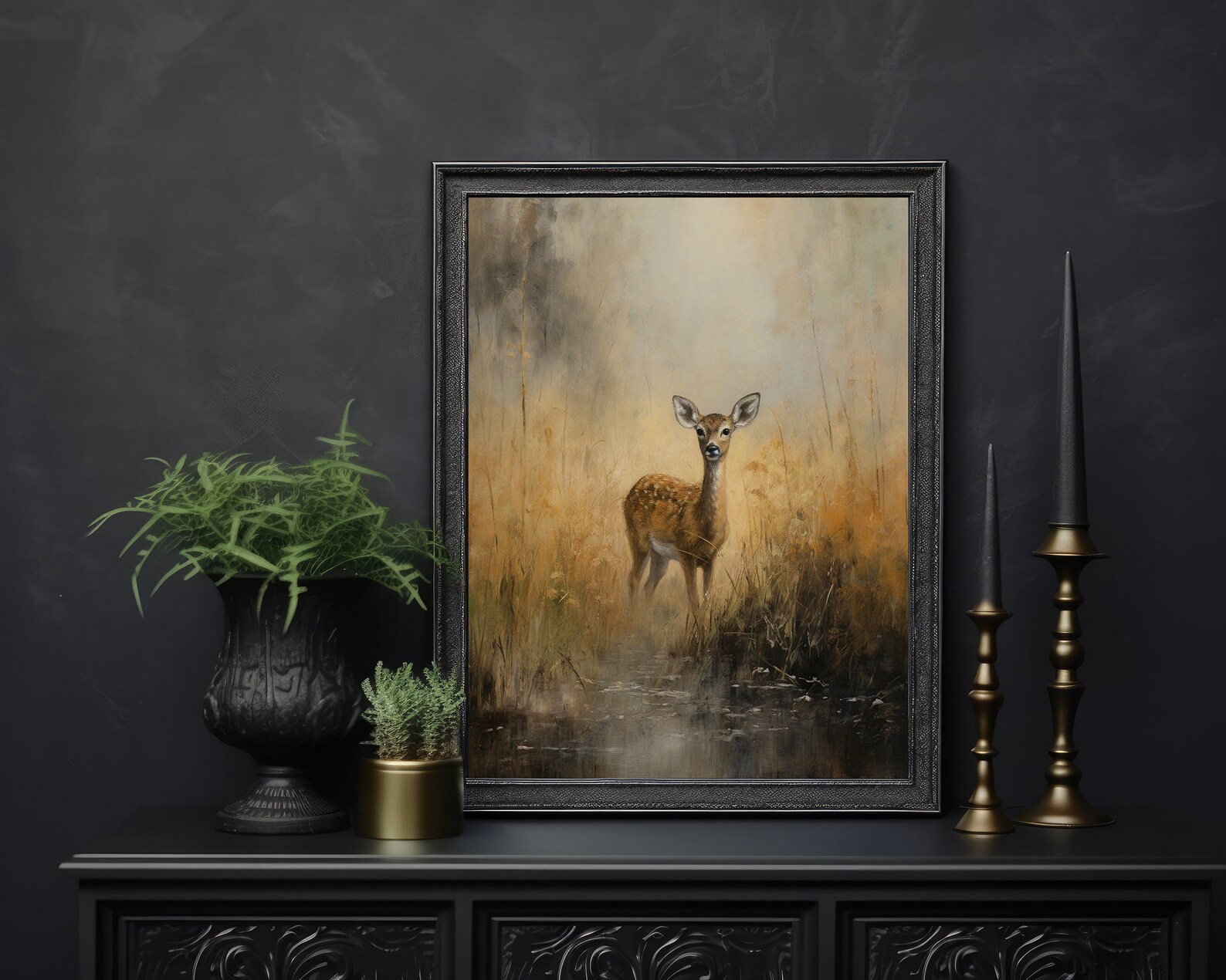 Deer Marsh | Cottagecore Prints, Fall Home Decor, Oil Painting ...