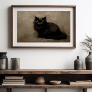 Black Cat | Dark Academia, Gothic Home Decor, Witchy Wall Art, Library ...