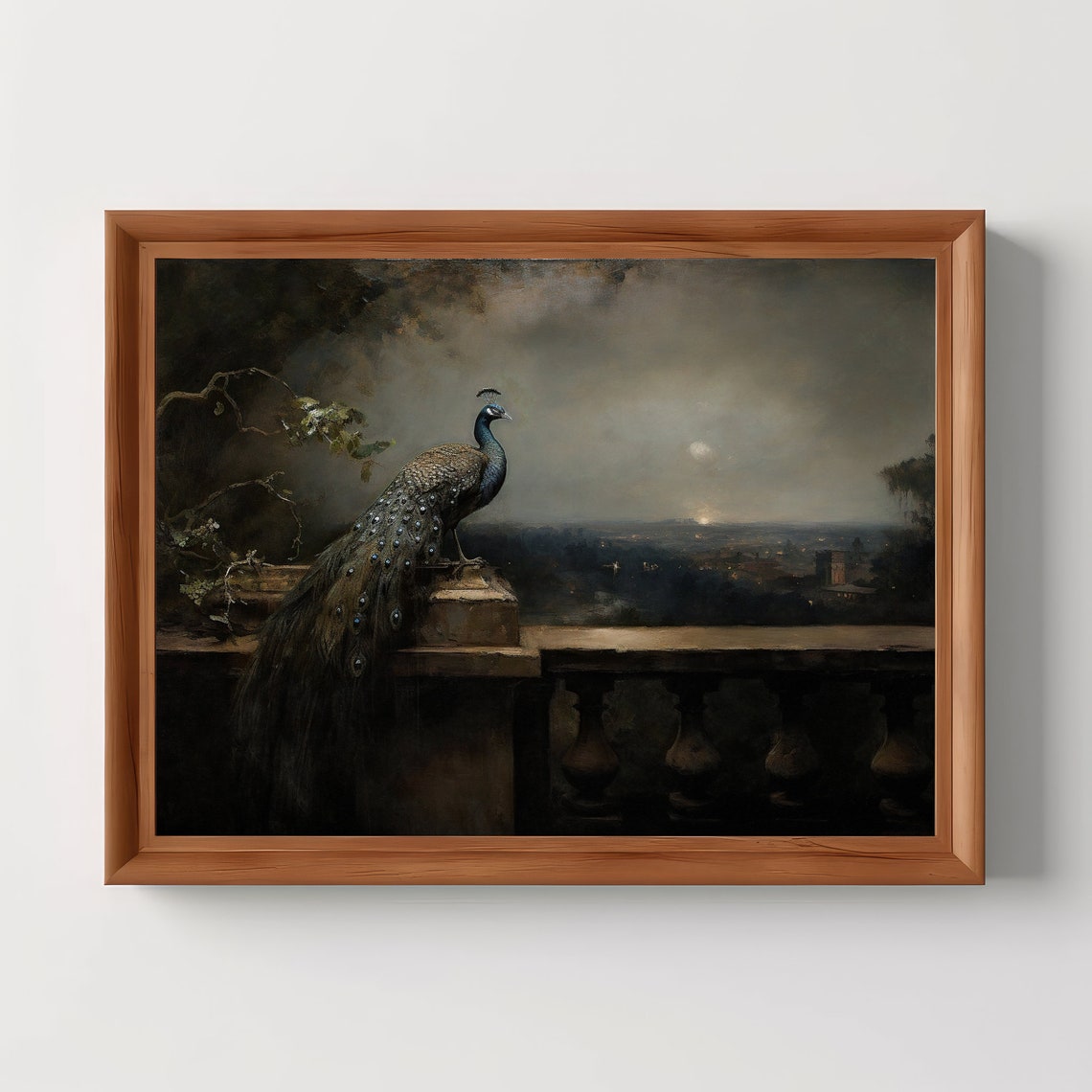 Peacock Moonlight | Dark Academia, Goth Cottagecore Wall Art, Victorian ...
