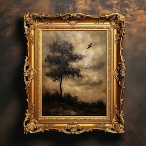 Gothic Tree Painting | Dark Oil Painting, Moody Wall Art, Dark ...