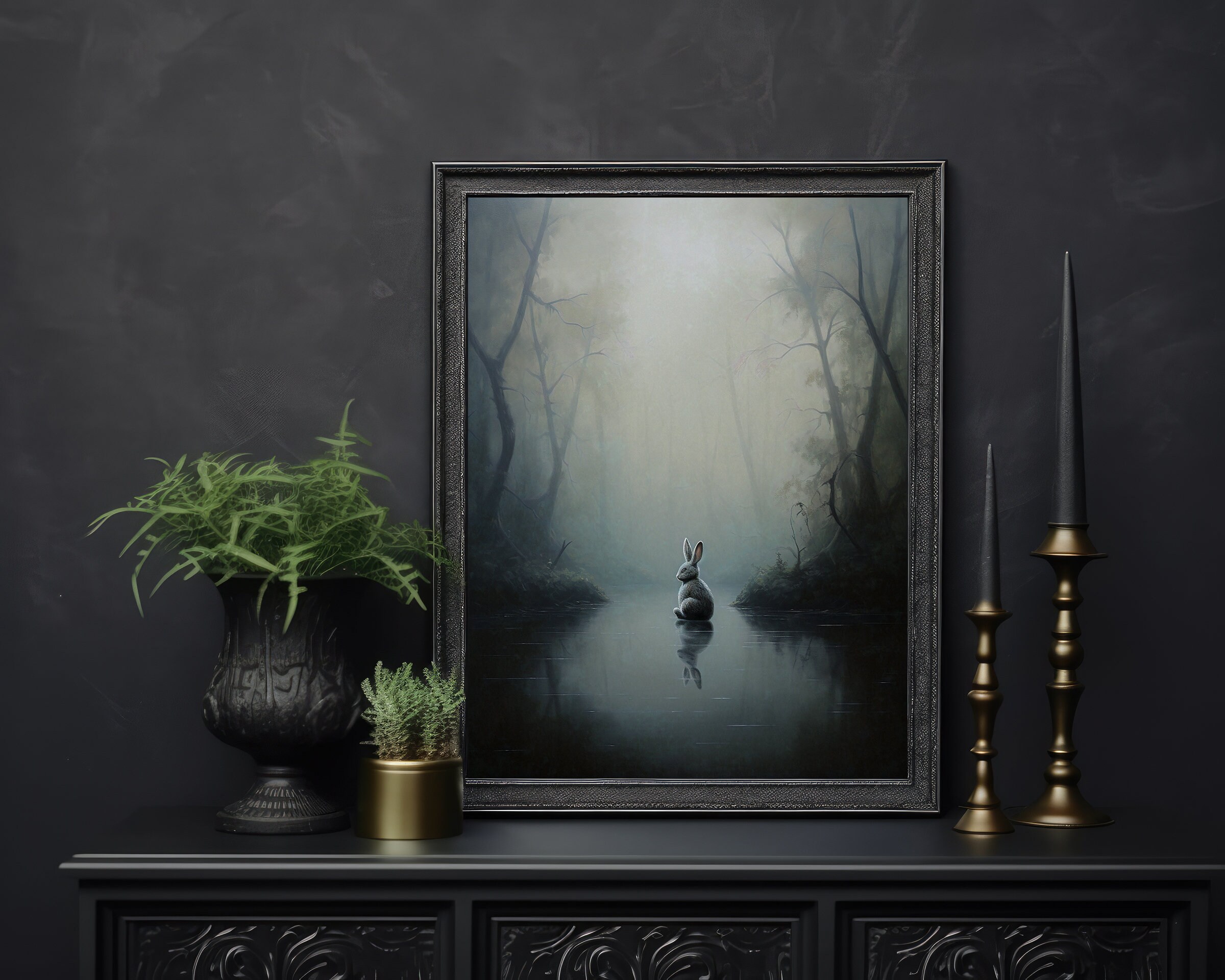 Rabbit in Woods | Horror Goth Art, Dark Cottagecore, Dark Academia ...