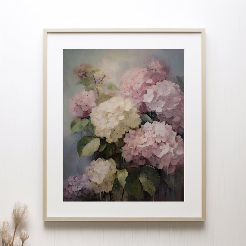 Hydrangea Art Print | Floral Wall Art, Botanical Decor, Vintage Flower ...