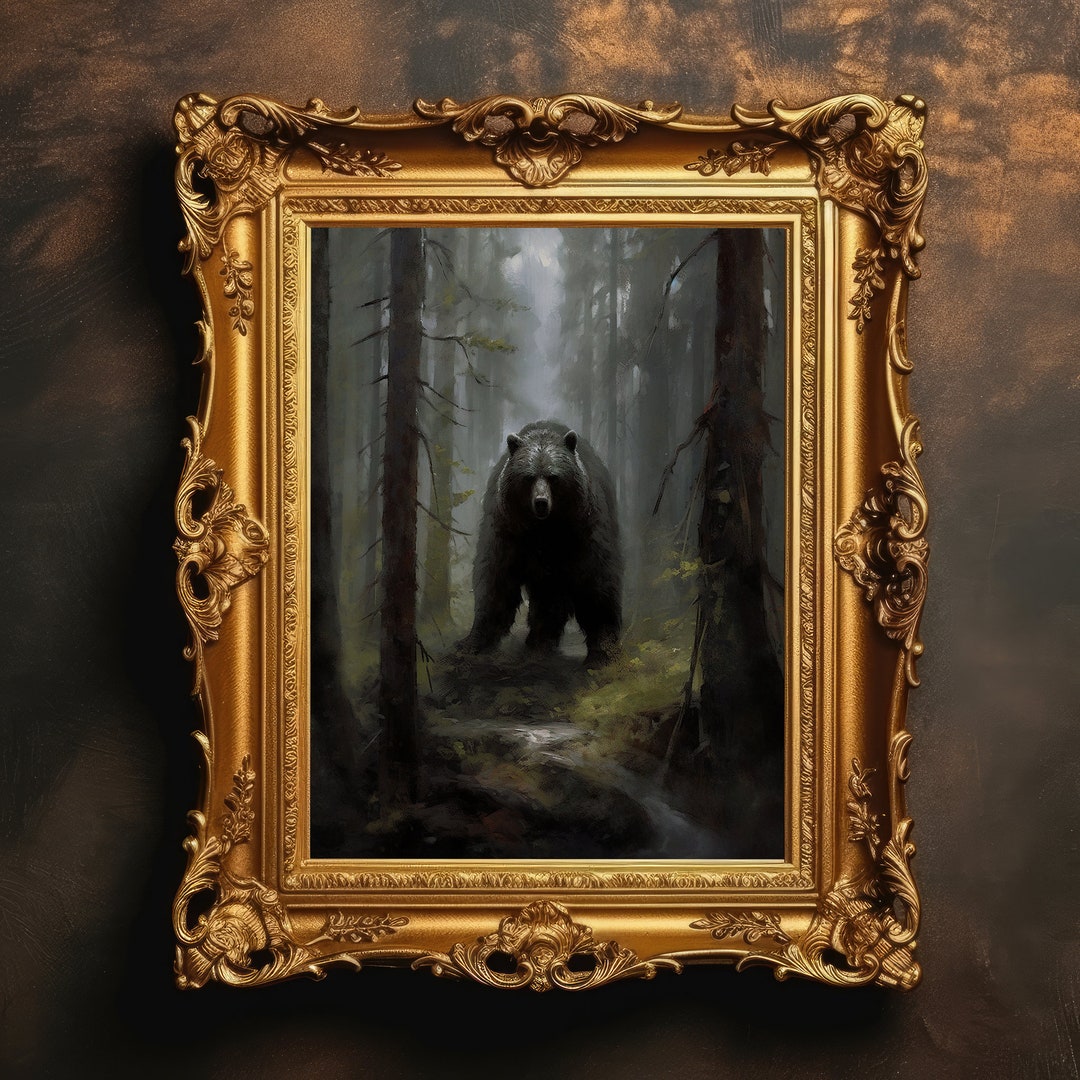 Bear | Dark Academia, Vintage Aesthetic, Antique Oil Painting, Woodland ...