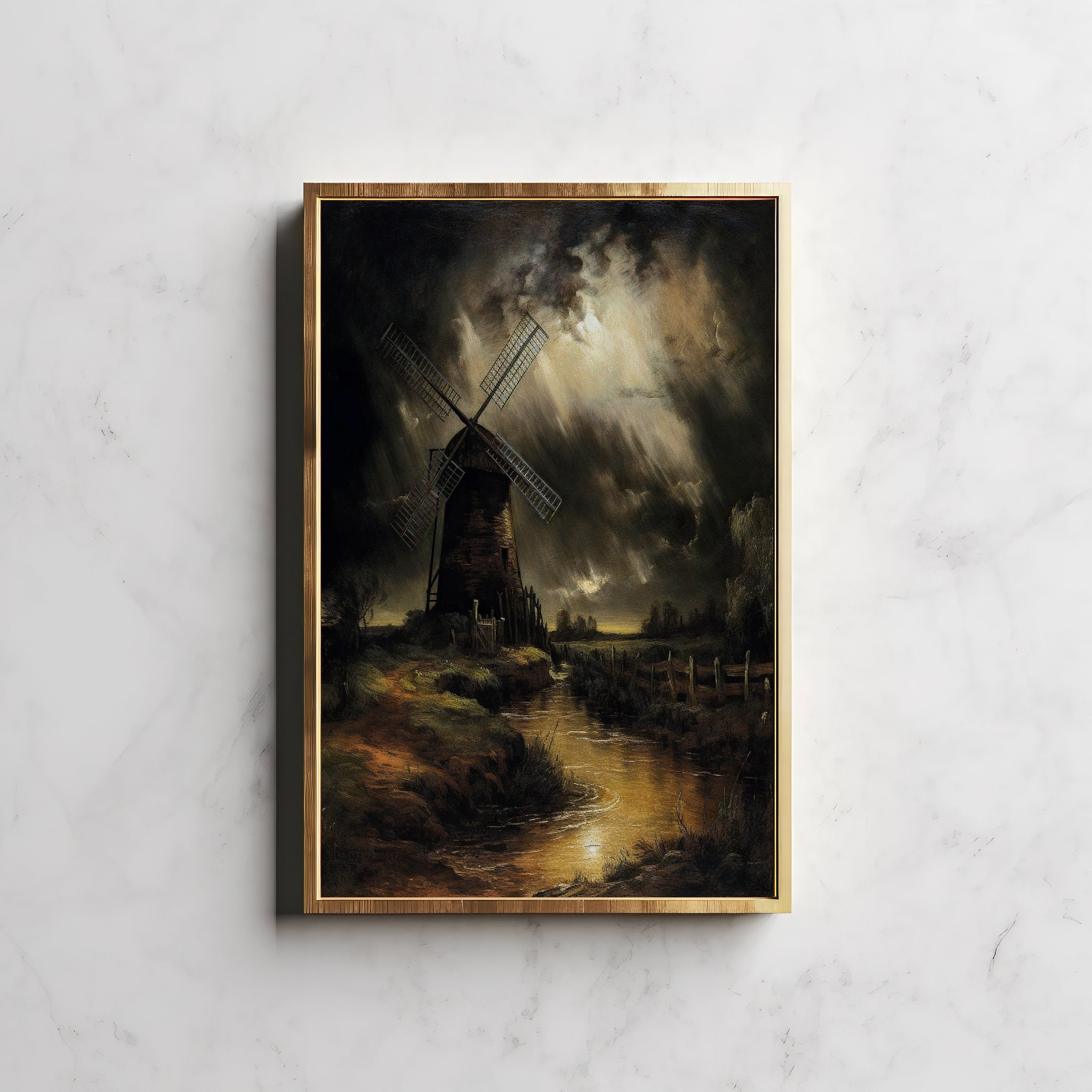Windmill | Dark Academia, Farmhouse Decor, Impressionist Countryside ...