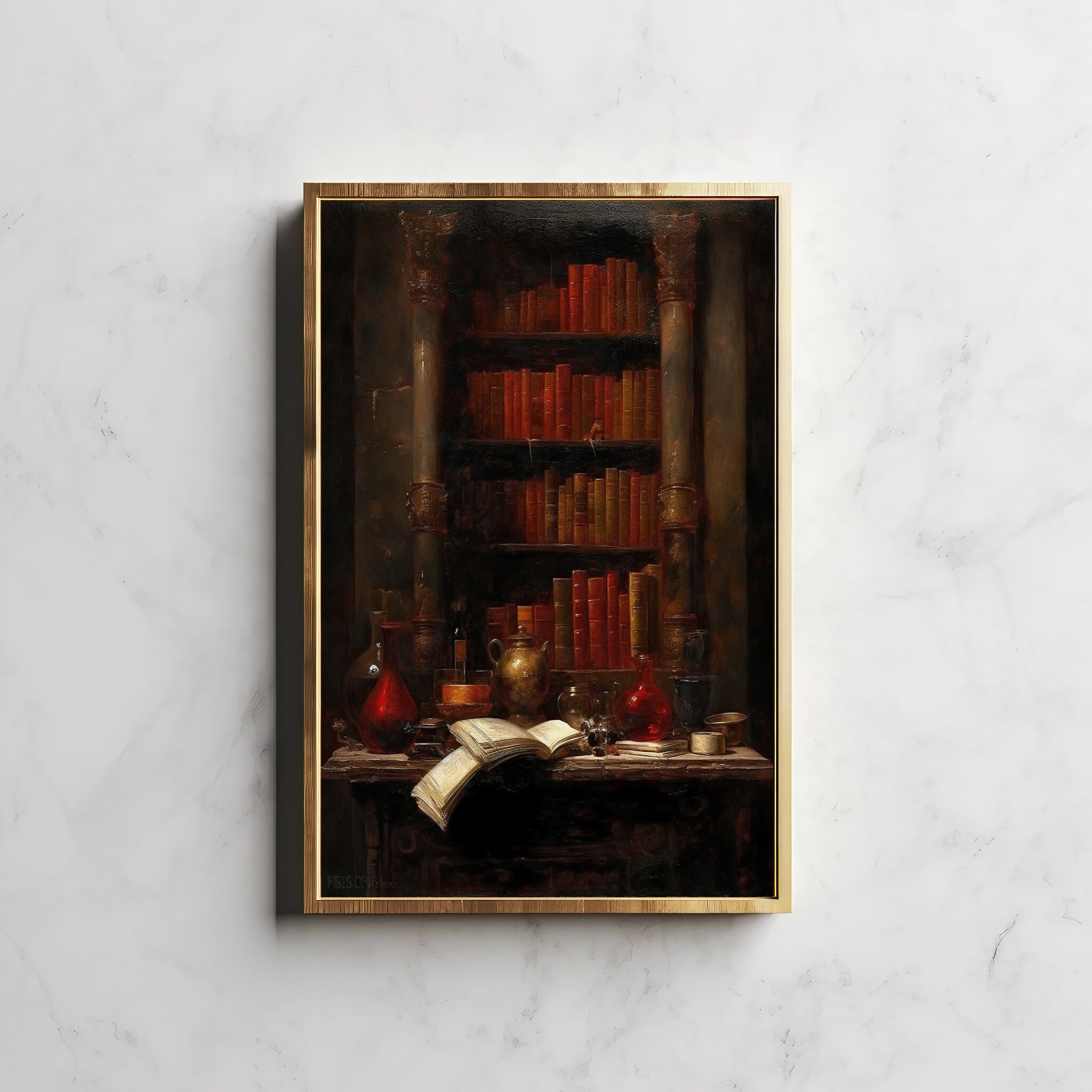 Antique Bookshelf | Dark Academia, Victorian Gothic Library, Dark ...