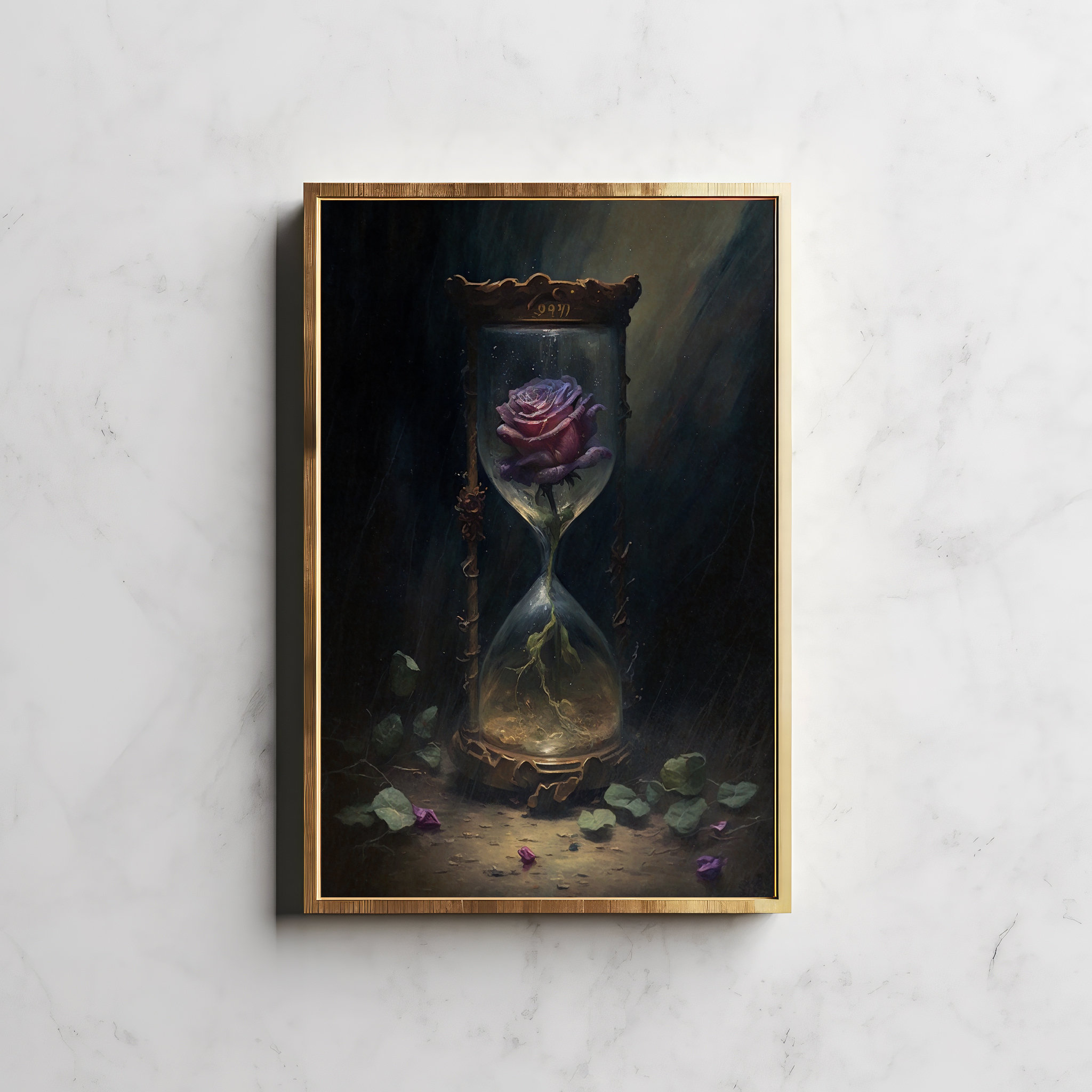 Rose in Hourglass Gothic Wall Art Goth Still Life Dark - Etsy Australia
