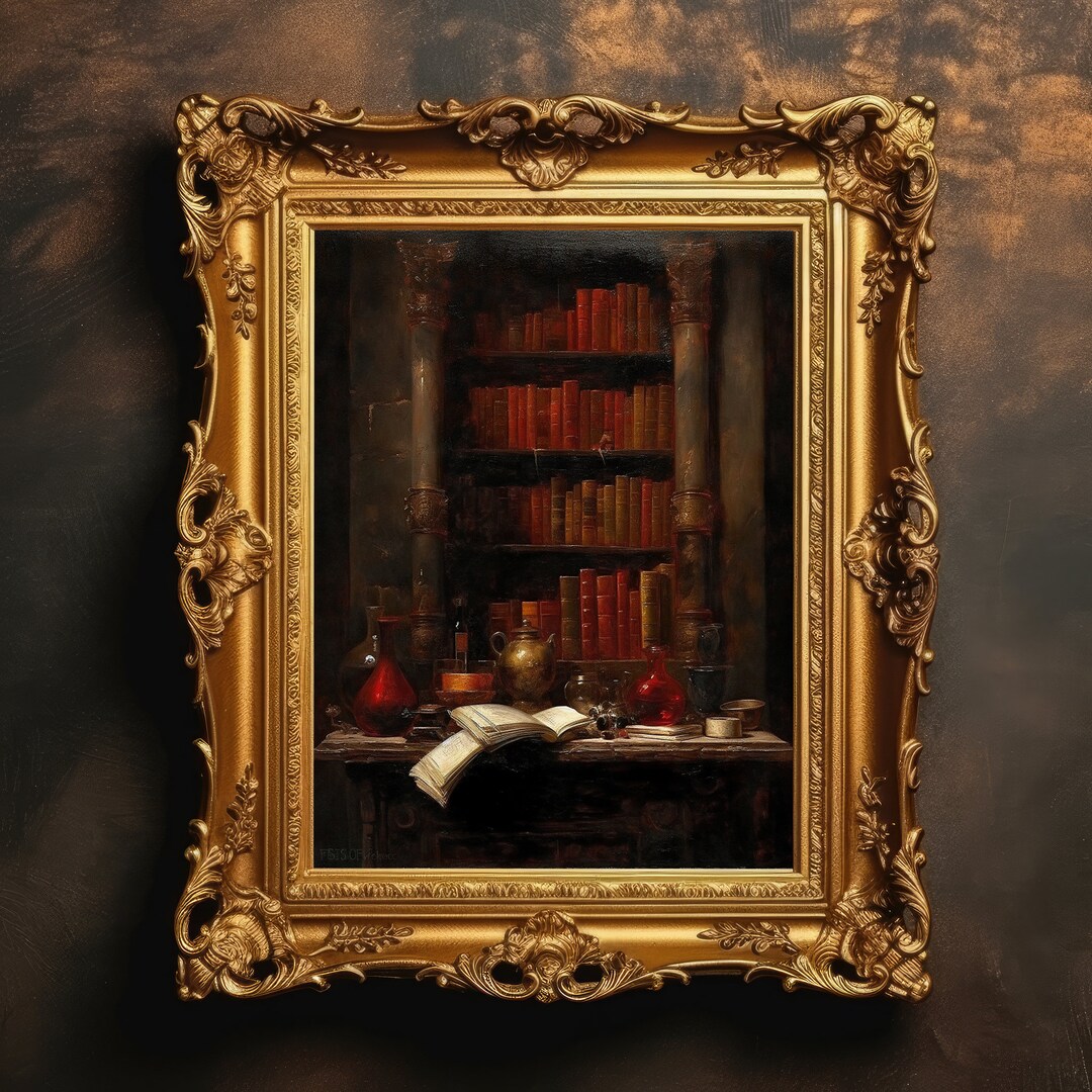 Antique Bookshelf | Dark Academia, Victorian Gothic Library, Dark ...