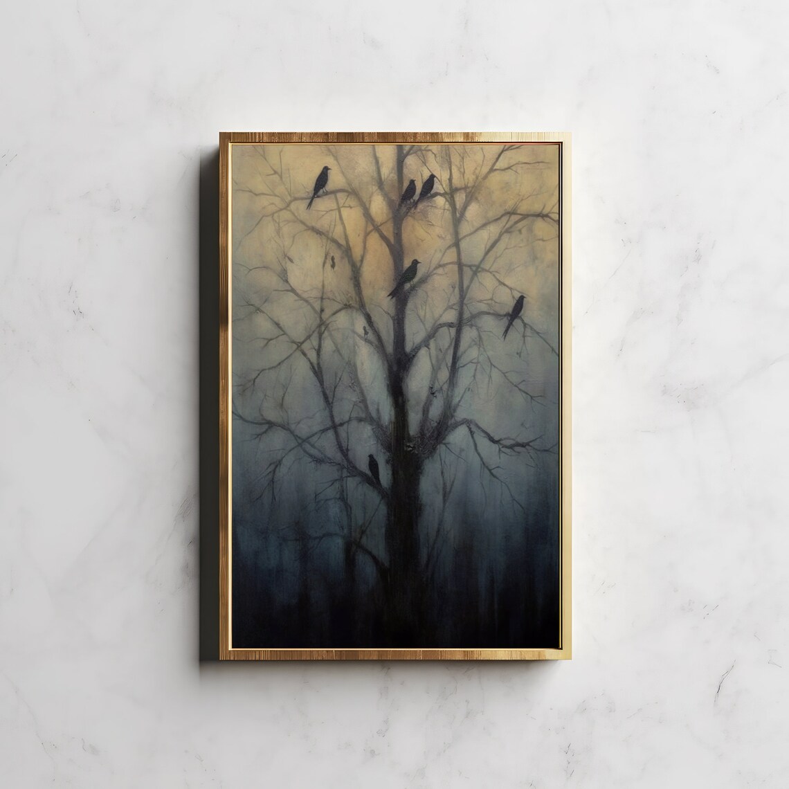 Spooky Crows Tree Dark Cottagecore Wall Art Dark Academia - Etsy