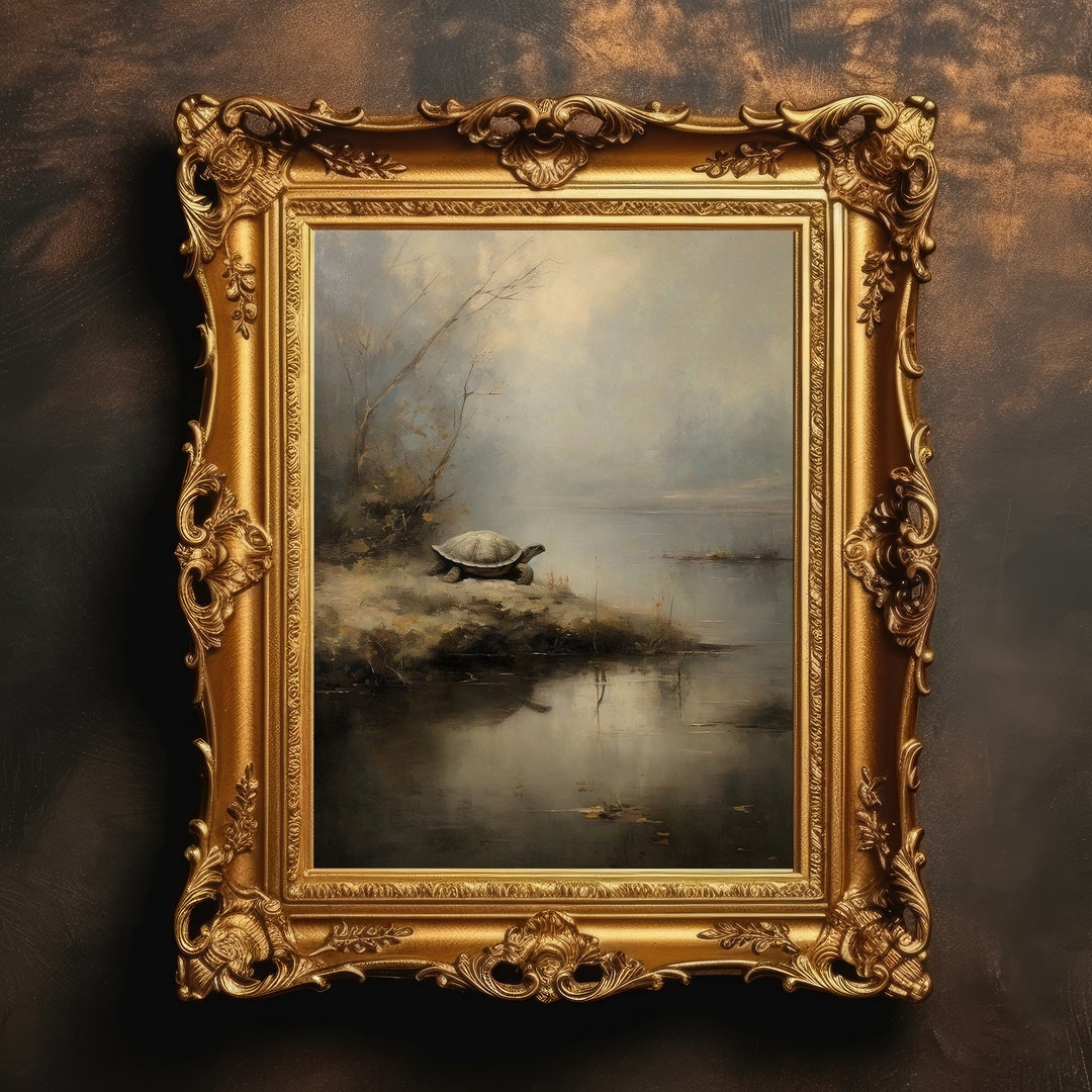 Turtle Pond | Moody Wall Art, Dark Academia, Cabin Room Decor, Antique ...