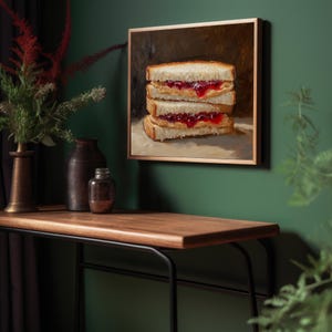 Peanut Butter Jelly Sandwich | Vintage Oil Painting, PB&J Art Print ...