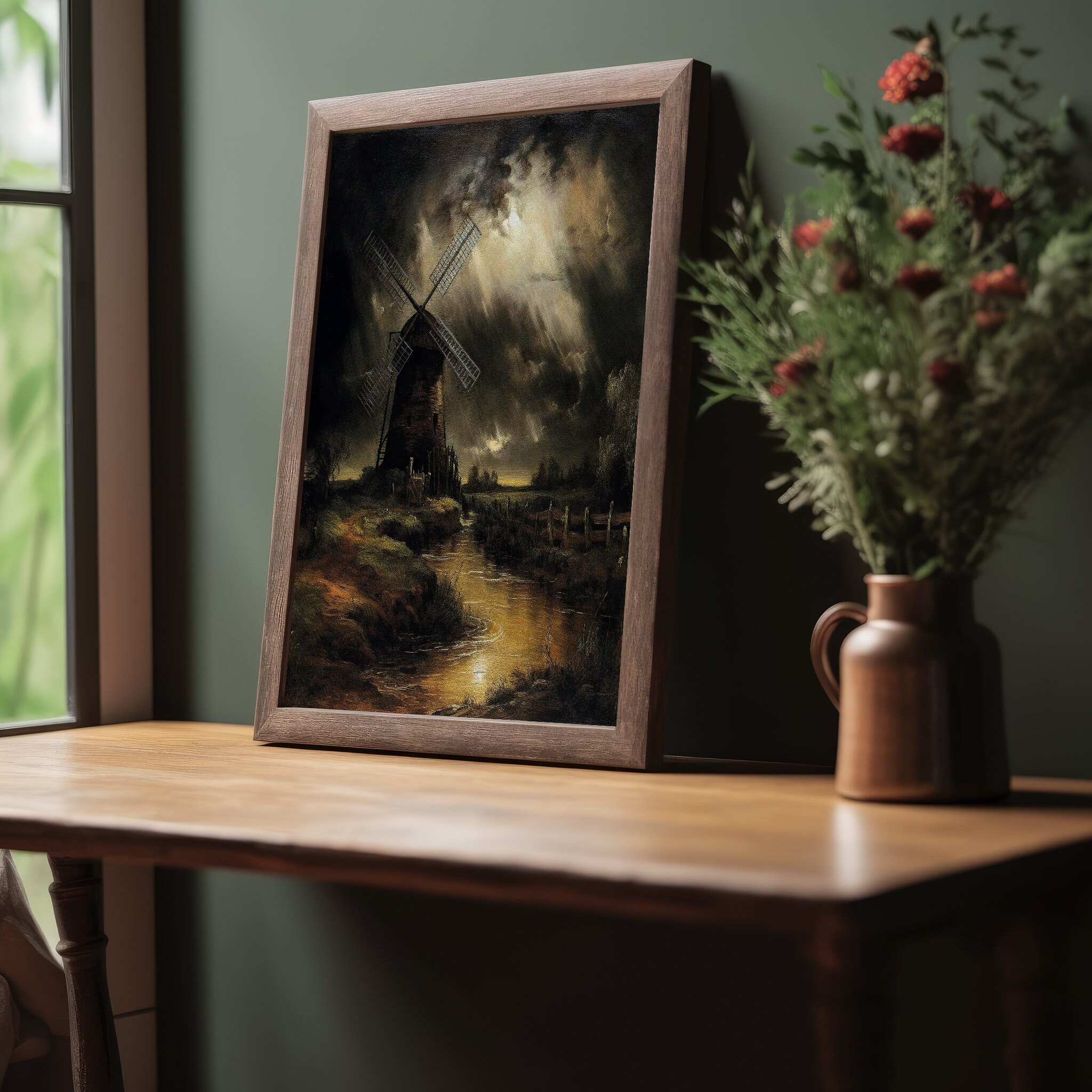 Windmill | Dark Academia, Farmhouse Decor, Impressionist Countryside ...