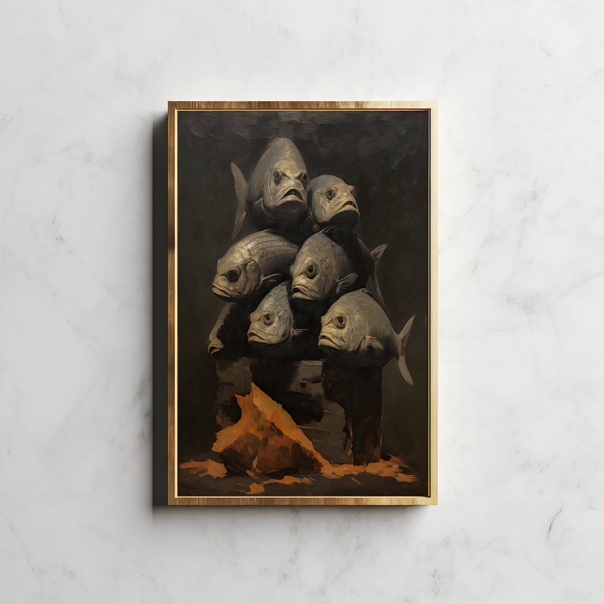 Angry Pile of Fish | Still Life, Dark Academia, Antique Painting ...