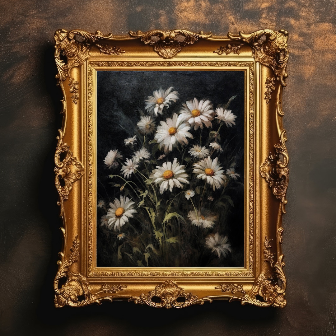 Daisies | Flower Painting, Dark Academia, Vintage Aesthetic, Antique ...