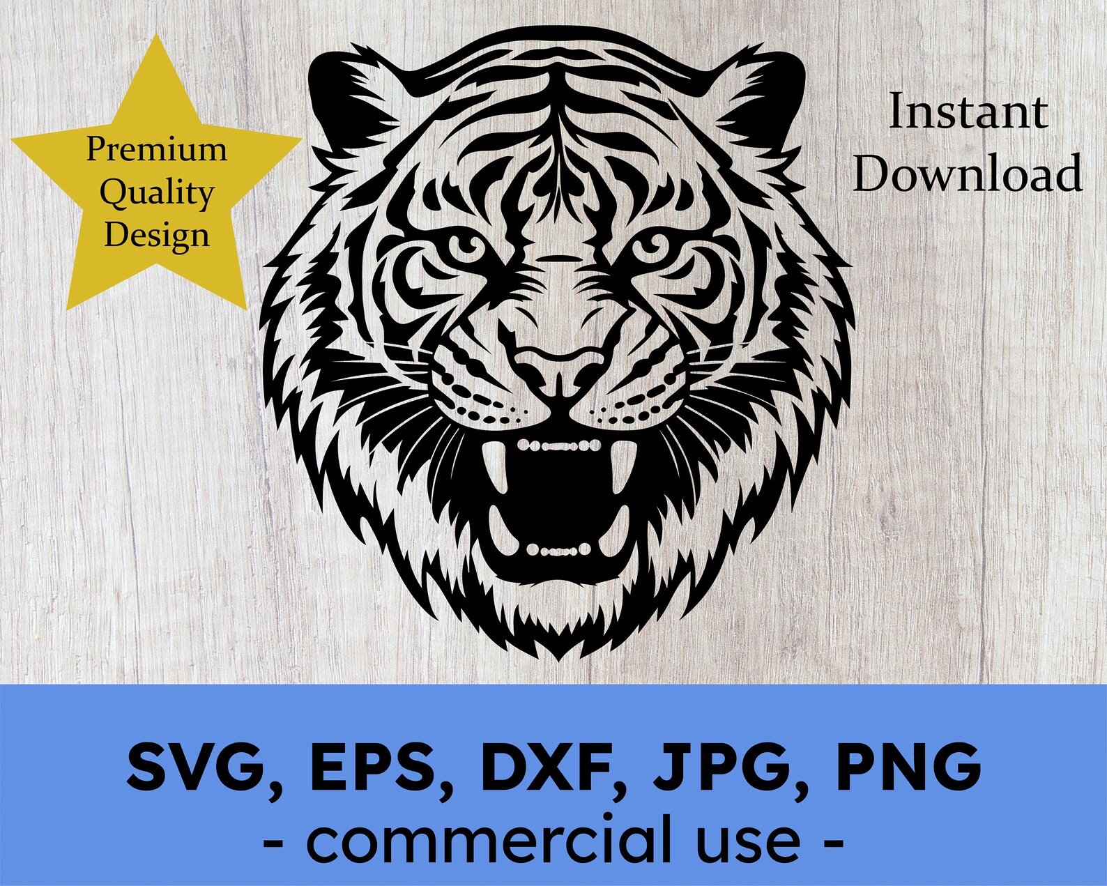 Tiger SVG File for Vinyl, Tiger Head PNG for Cricut, Silhouette Cutting ...