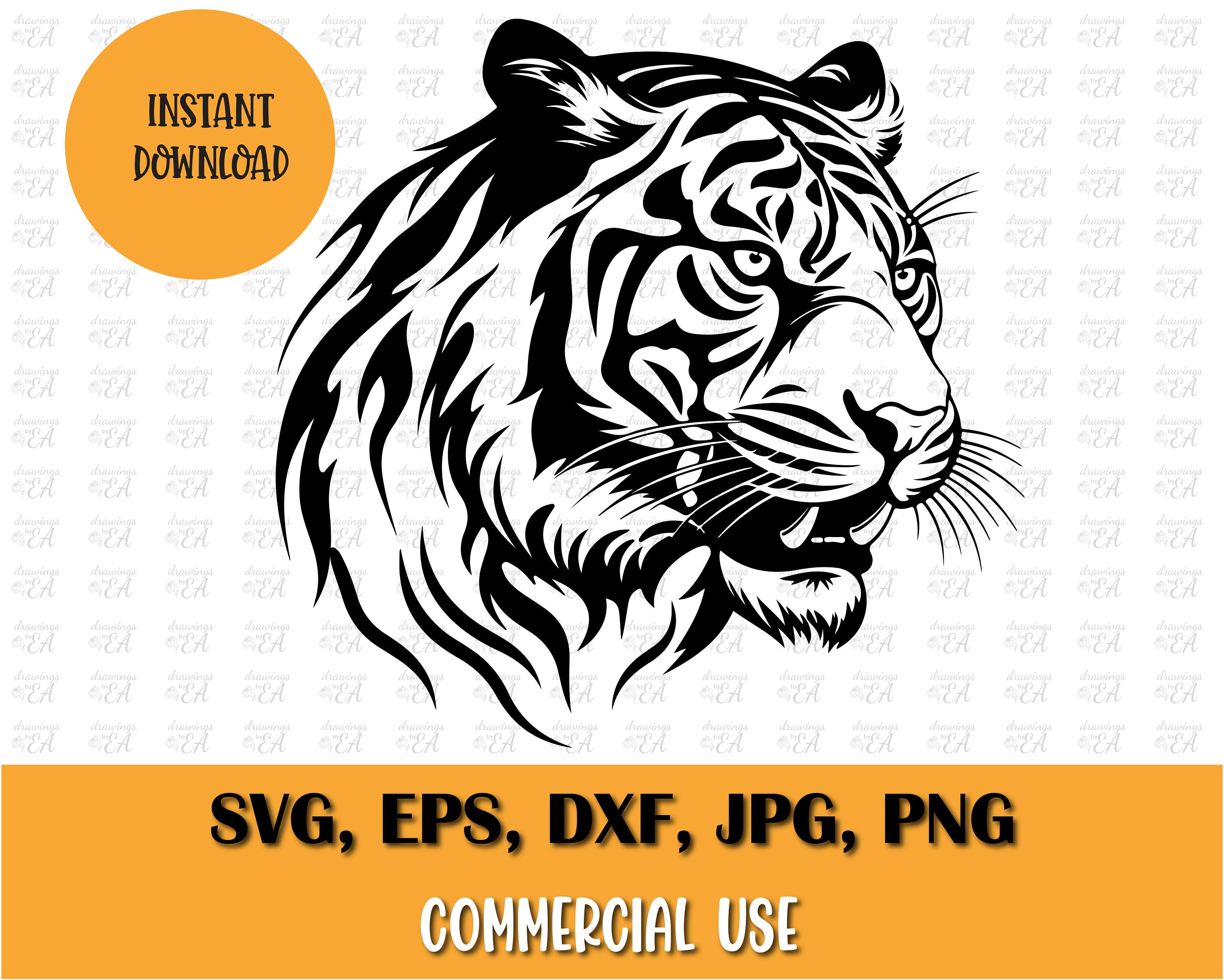 Tiger SVG Tiger Head for Lase Cut Tiger SVG for Cricut - Etsy