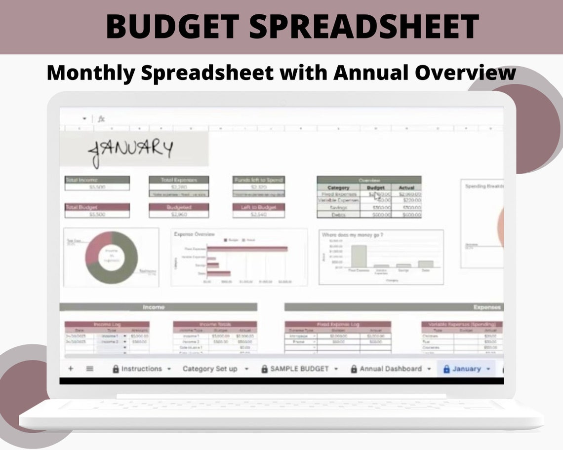 Paycheck Monthly Budget Spreadsheet Google Sheets Budget Template ...