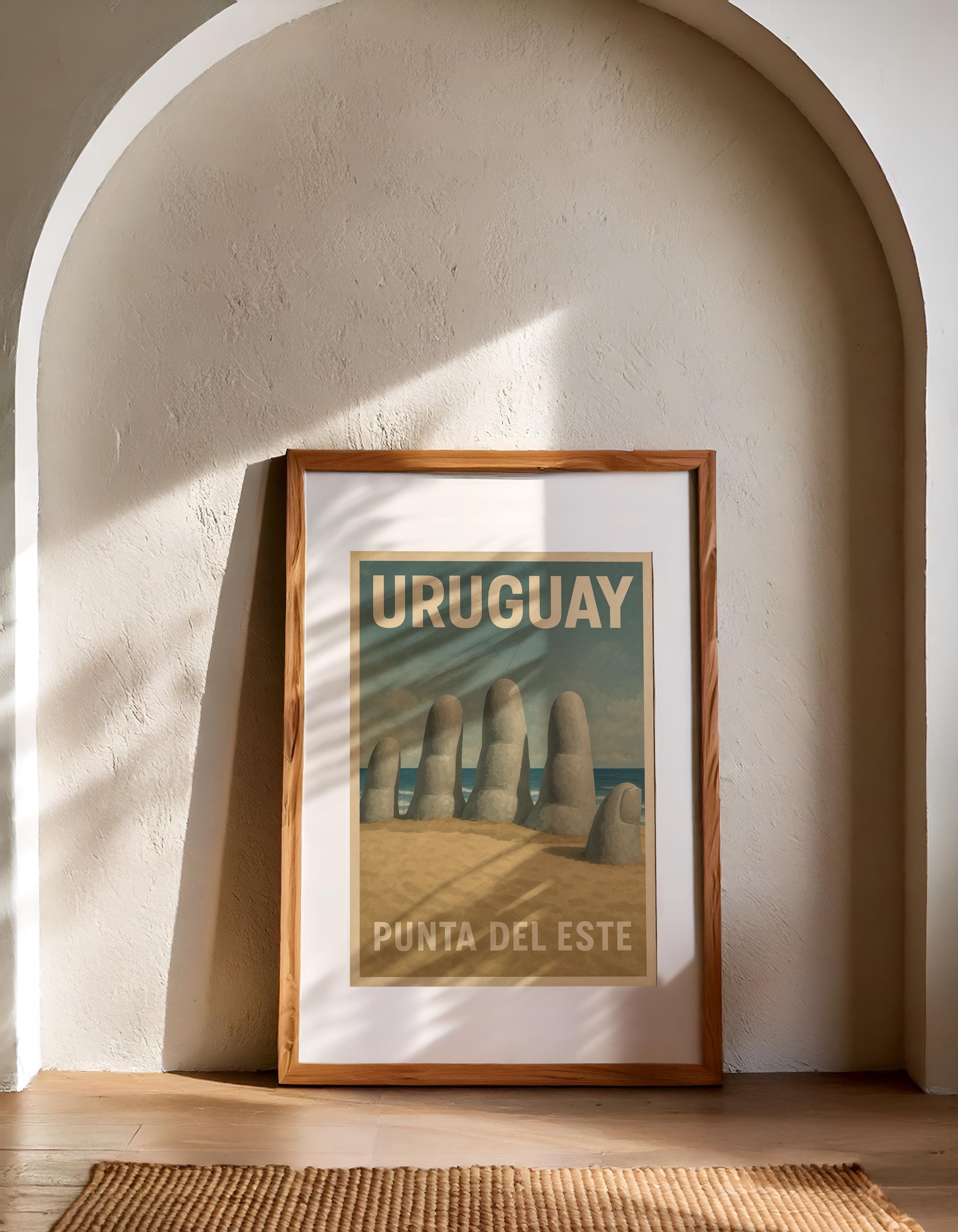 Vintage Uruguay Travel Poster – La Mano Punta Del Este Wall Art - Etsy
