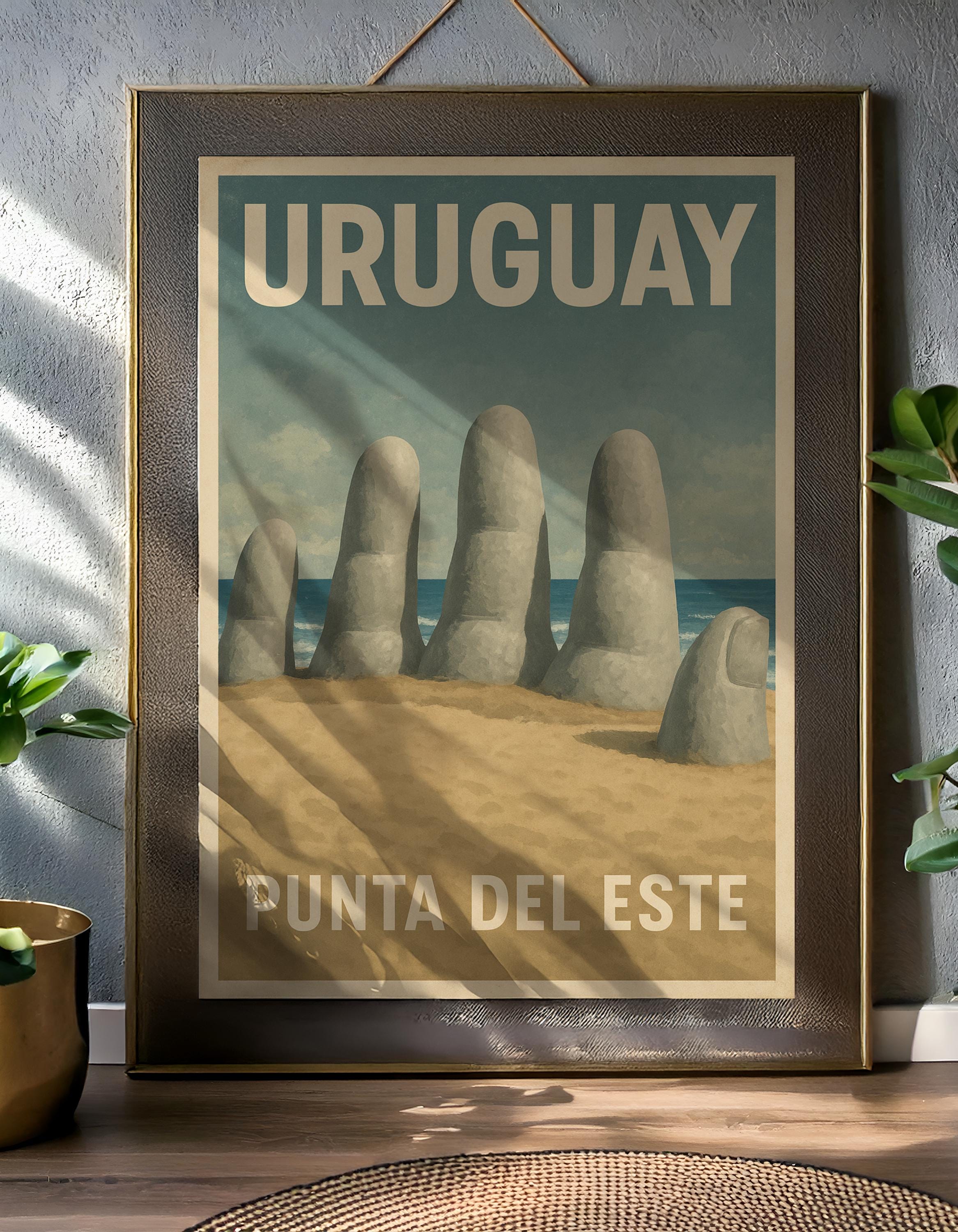 Vintage Uruguay Travel Poster – La Mano Punta Del Este Wall Art - Etsy