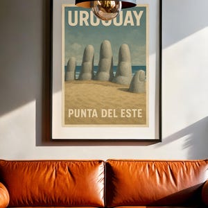 Vintage Uruguay Travel Poster – La Mano Punta Del Este Wall Art - Etsy