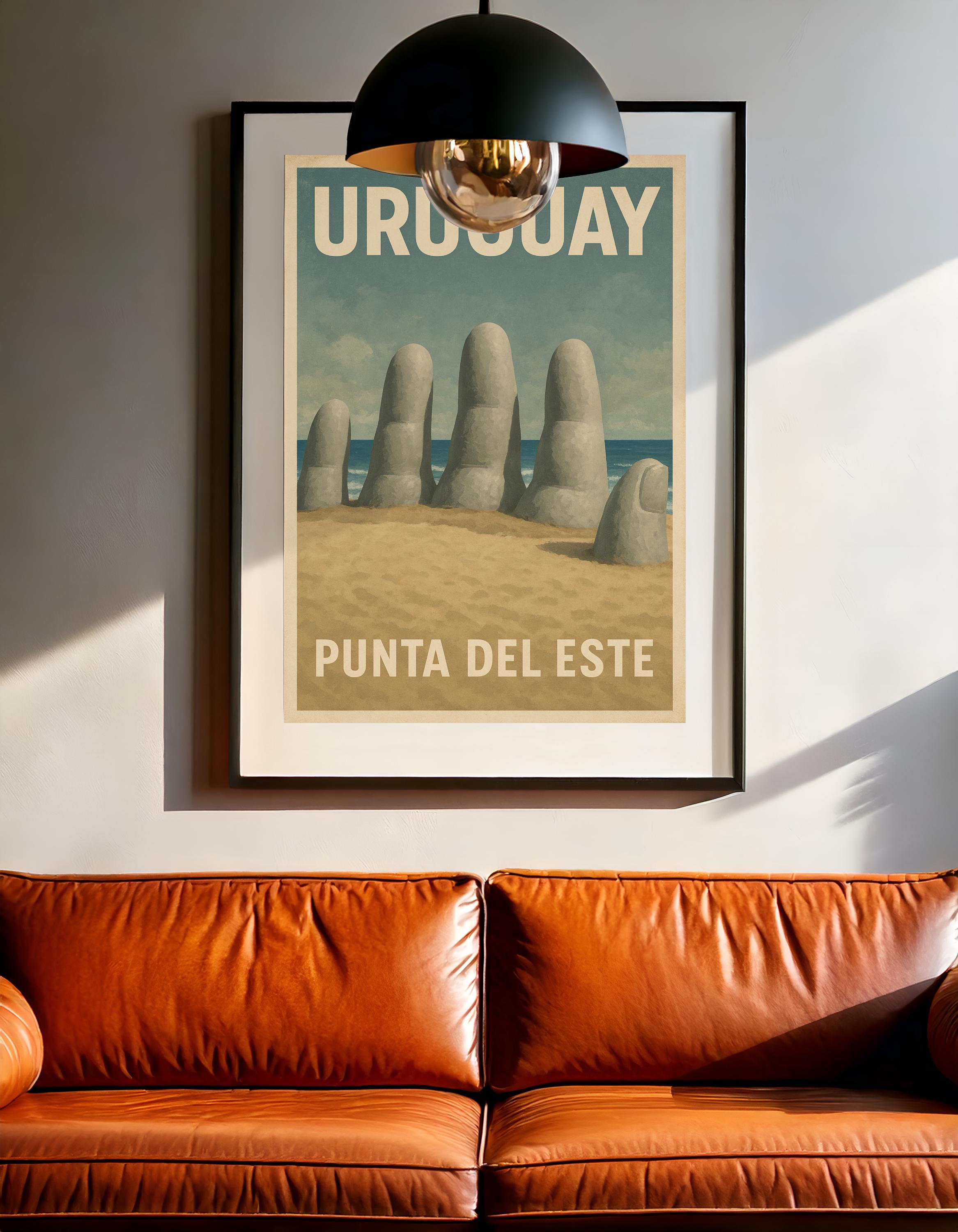Vintage Uruguay Travel Poster – La Mano Punta Del Este Wall Art - Etsy