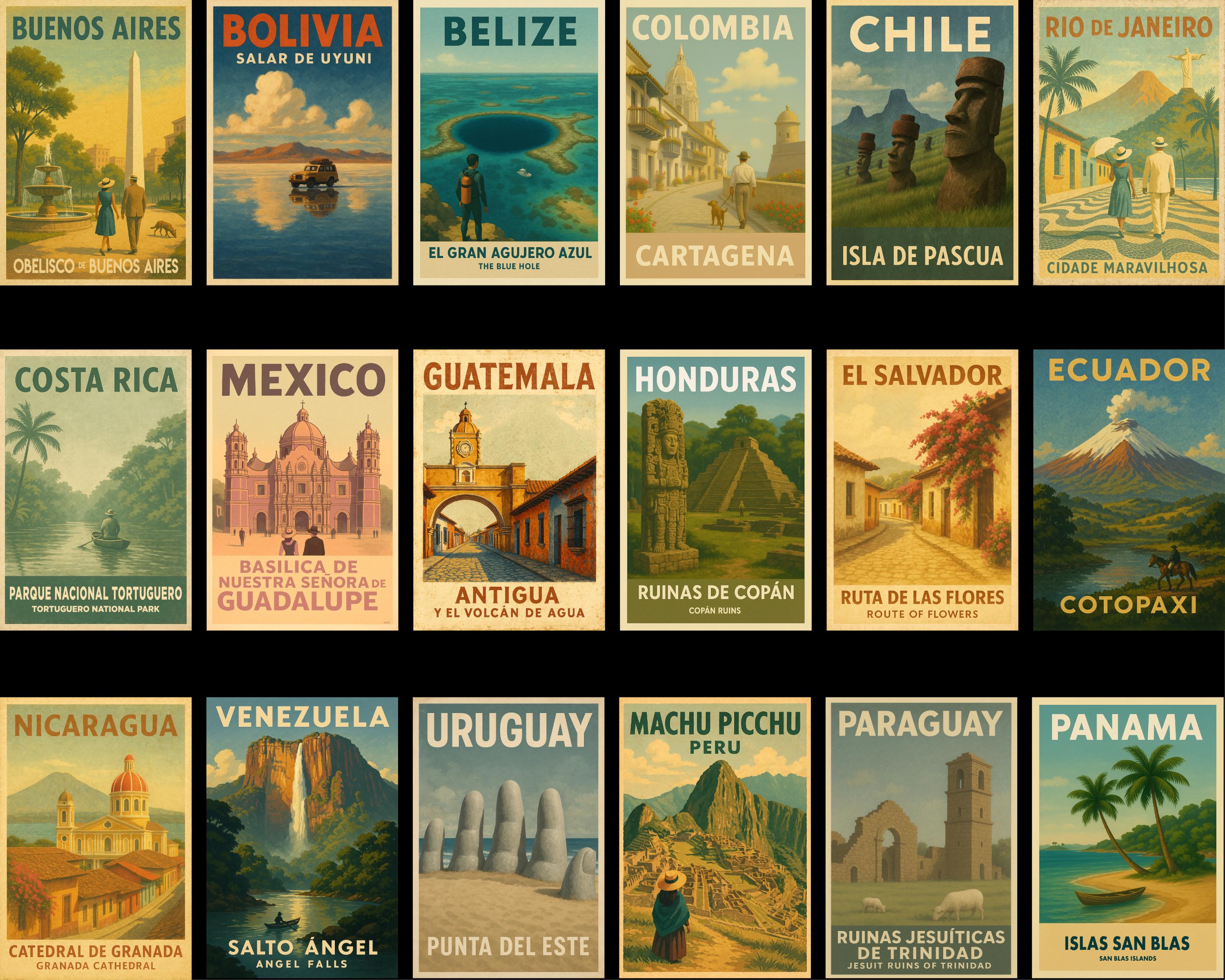 Vintage Uruguay Travel Poster – La Mano Punta Del Este Wall Art - Etsy