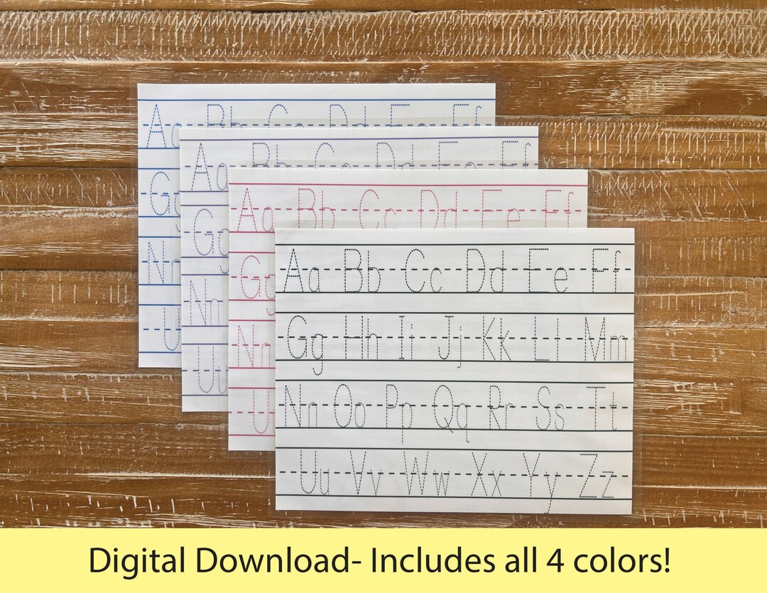 Alphabet Tracing Mat ABC Placemat Letter Tracing DIGITAL DOWNLOAD Comes ...