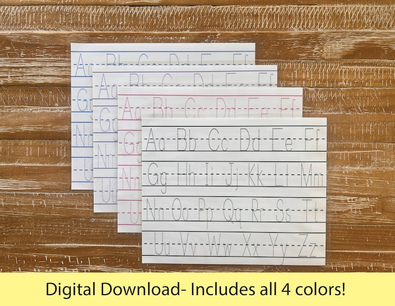 Alphabet Tracing Mat ABC Placemat Letter Tracing DIGITAL DOWNLOAD Comes ...