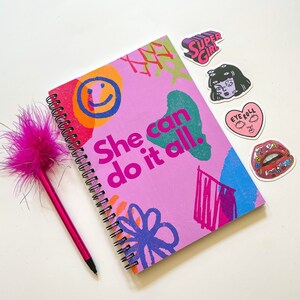 Aesthetic Y2K Notebook, Kawaii Notebook, Spiral Notebook With Cute ...