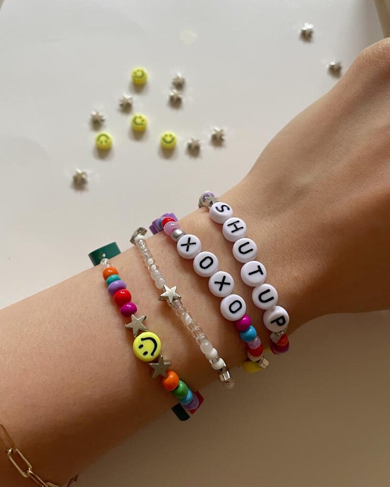 Colorful Y2K Bracelet, Handmade Fairycore Beaded Bracelets, Cute Dainty ...