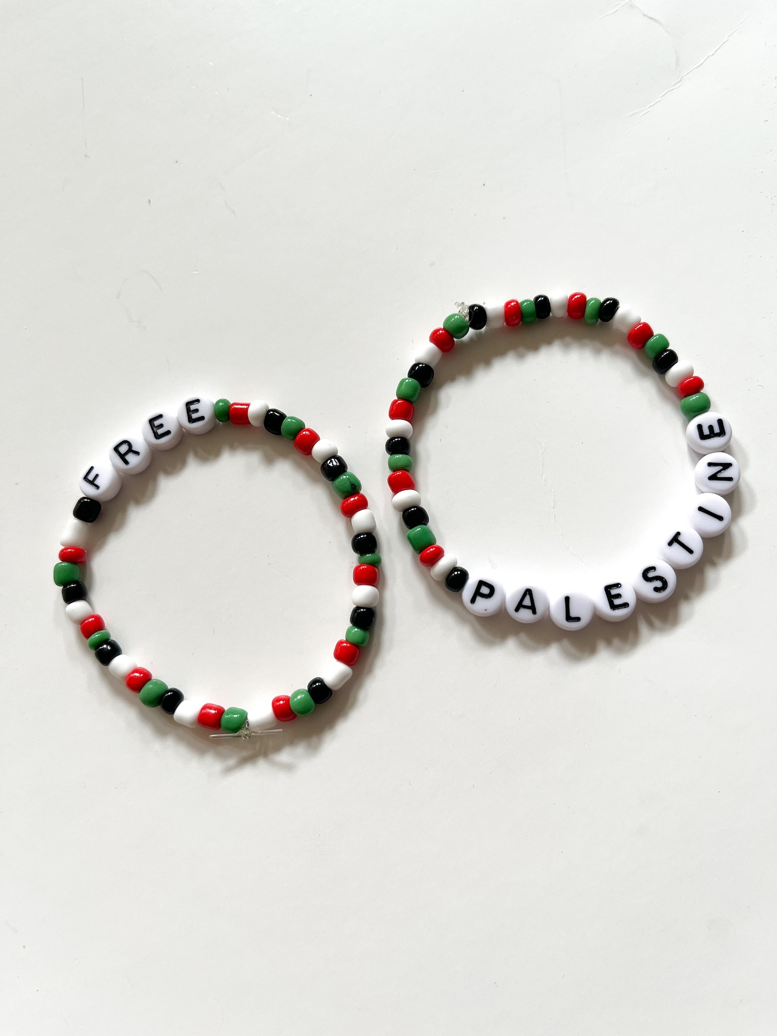 Free Palestine Beaded Bracelets, Customize Your Own, Free Gaza, Green ...