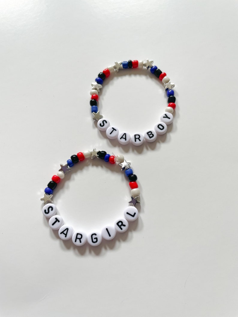 The Weeknd Starboy and Stargirl Bracelets, Customizable Beaded Bracelet ...