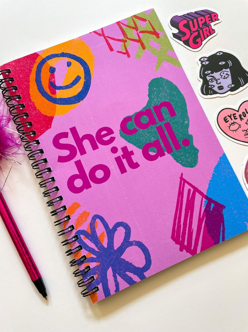 Aesthetic Y2K Notebook, Kawaii Notebook, Spiral Notebook With Cute ...