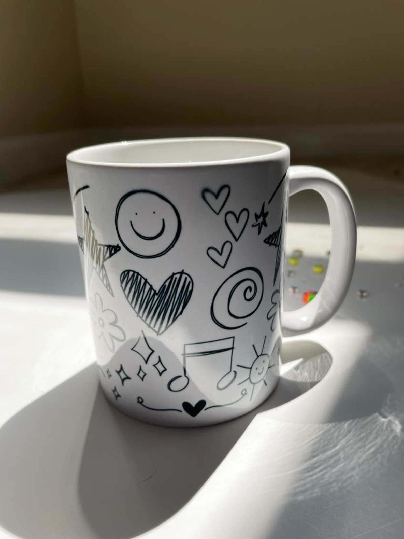 Random Y2K Doodles Ceramic Mug, Cute Kawaii Mug, Trendy Aesthetic Mug ...