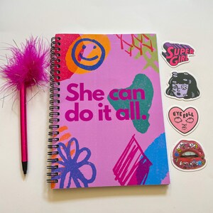 Aesthetic Y2K Notebook, Kawaii Notebook, Spiral Notebook With Cute ...