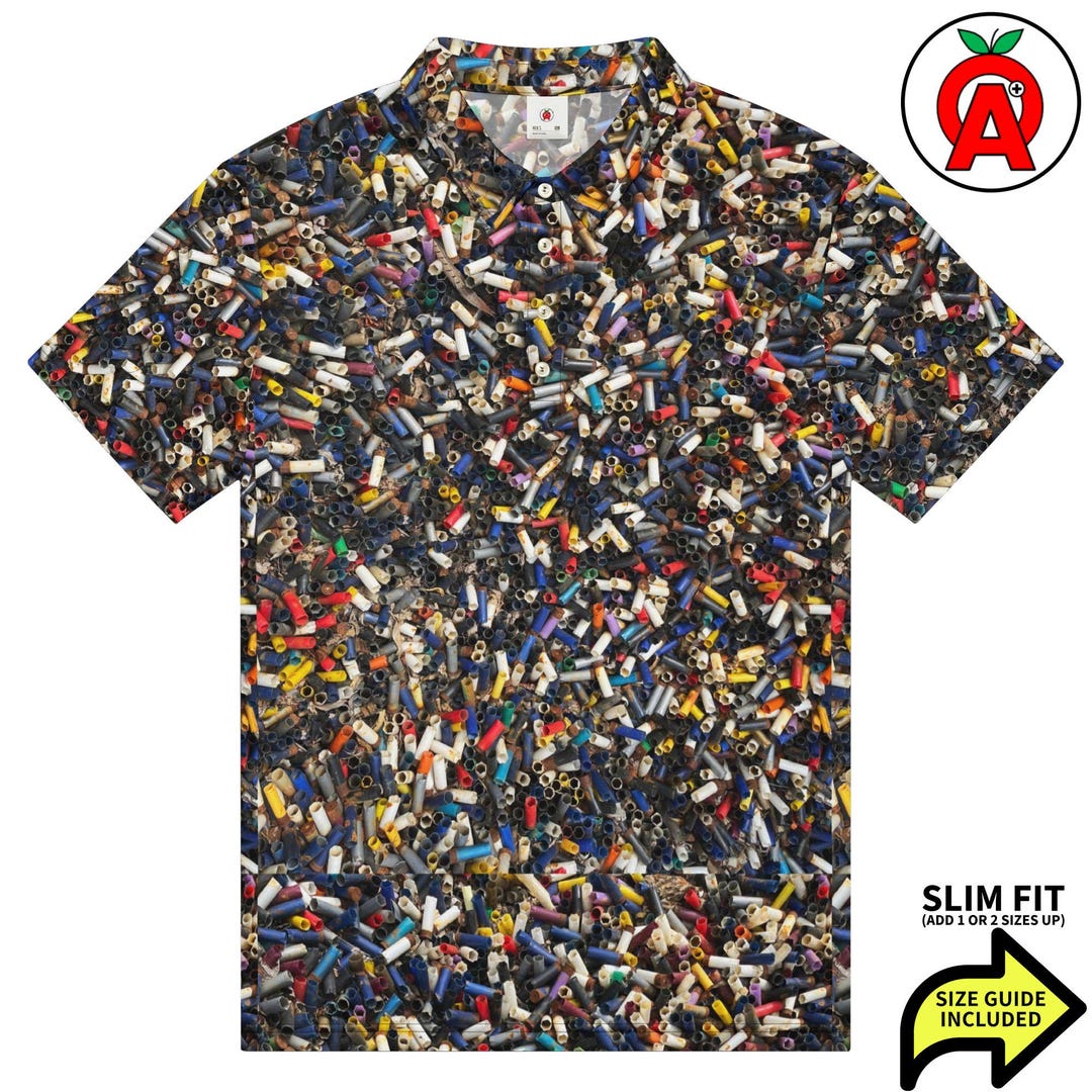 Bold Shotgun Shell Print Slim Fit Polo Shirt for Trap Shooting and ...
