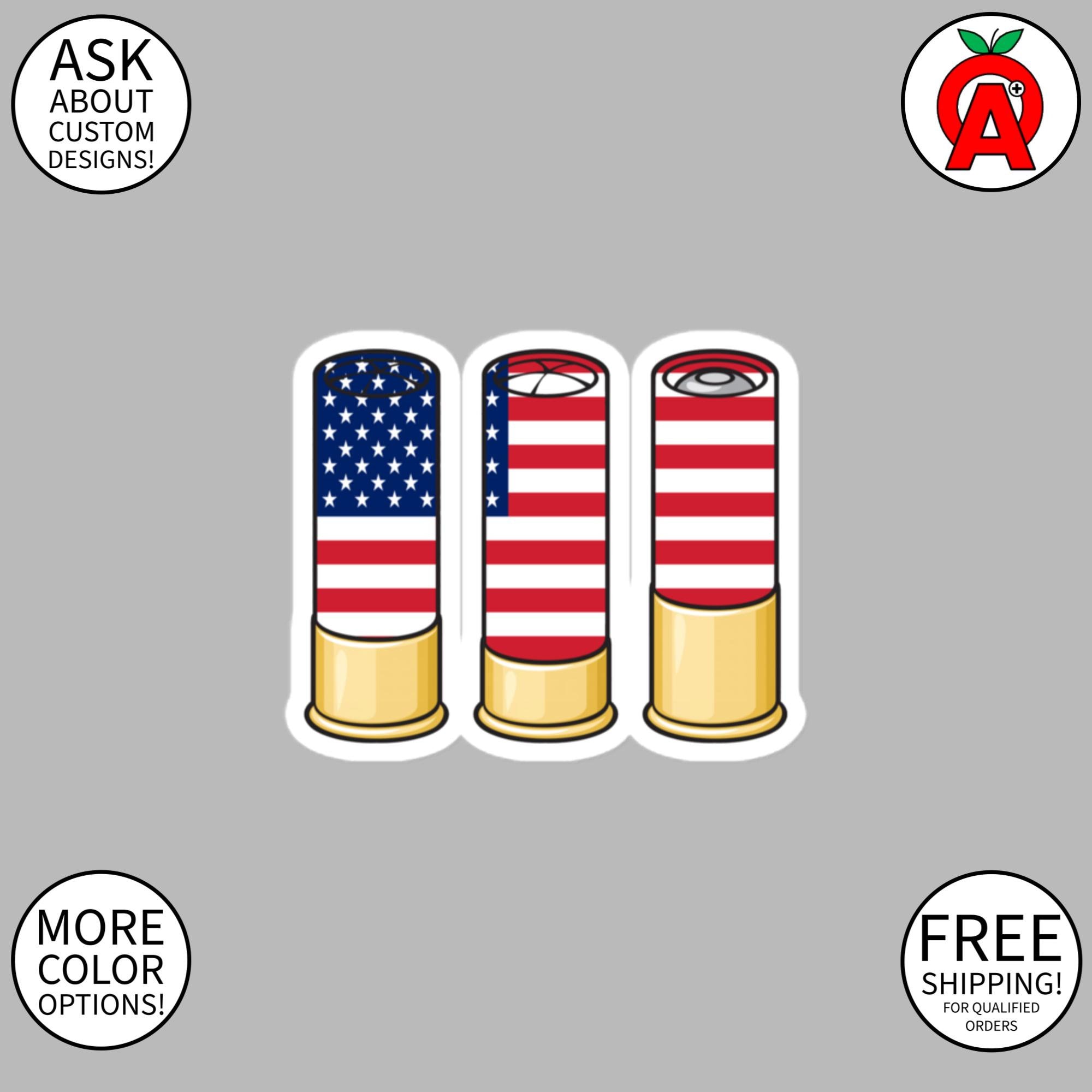 American Flag Shotgun Shells Sticker Great for Gear, Mugs, Laptops Gift ...
