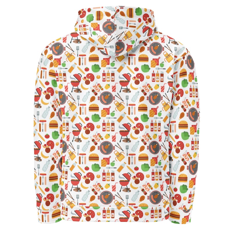 BBQ Cookout Grill Steak Pattern, All-over Adult Unisex Hoodie ...