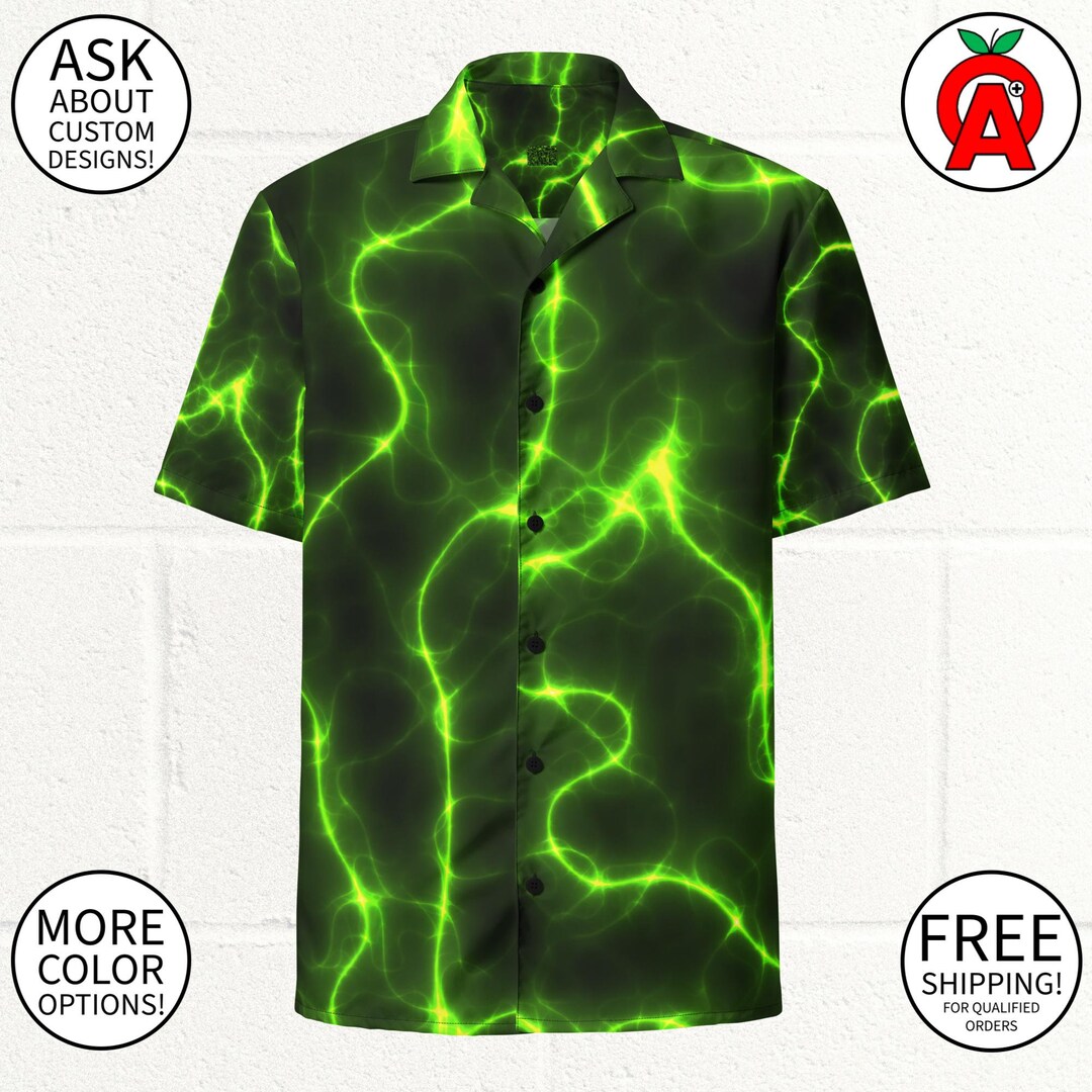 Lightning Storm All-over Button-up Shirt Button Shirt Hawaiian - Etsy