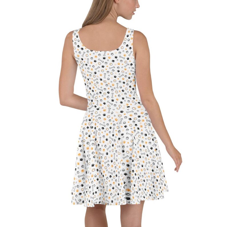 Dog Paw Print and Bone Pattern, Adult Women’s All-over Skater Dress ...