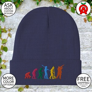 Evolution of Skeet Trap Shooting Clay Pigeon Embroidered Beanie - Etsy ...