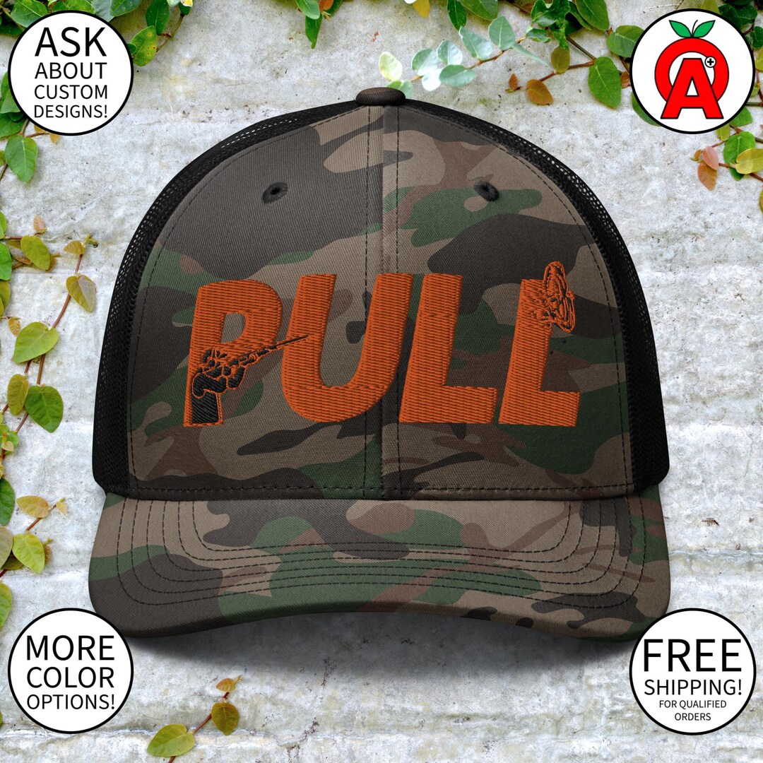 Shotgun Shooter Yelling Pull Camo Baseball Cap for Sporting Clay ...