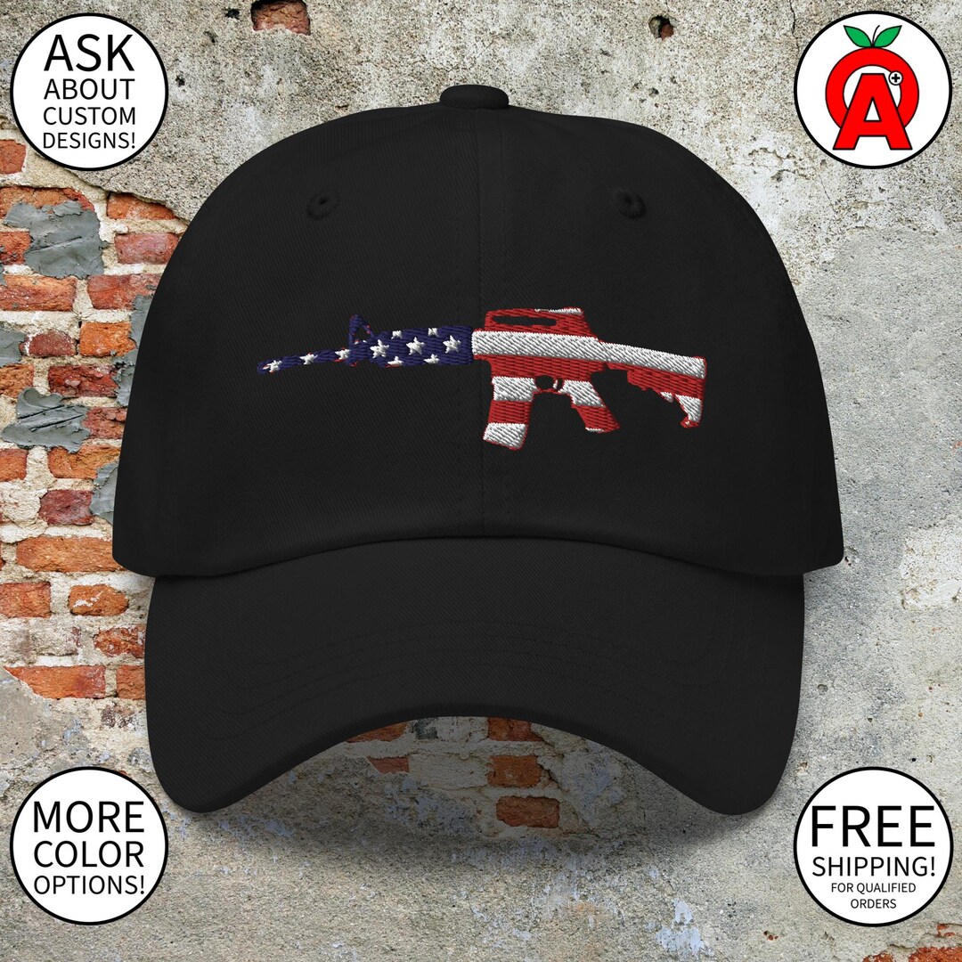 American Flag Rifle Hat Unisex Patriotic Cap for Gun Enthusiasts Dad ...