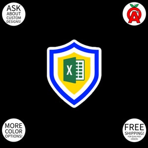 Microsoft Excel Superhero Shield Vinyl Sticker - Bubble-free - for ...