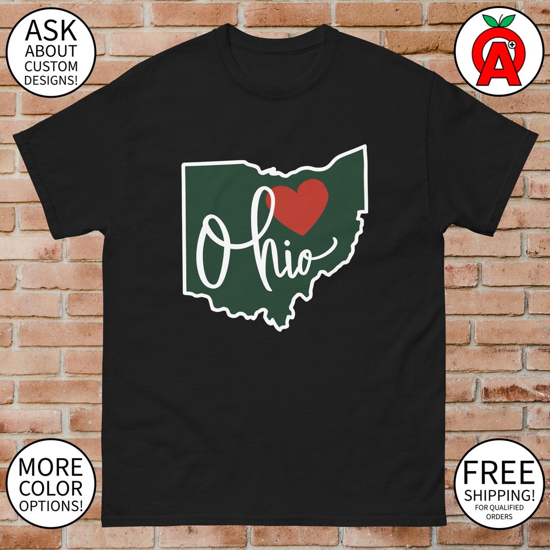I Love Ohio College Football Bobcats Athens Ohio Green Map Unisex Shirt ...